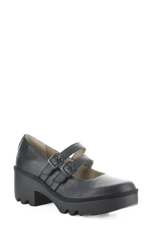 Fly London Tibu Leather Mary Jane - Black
