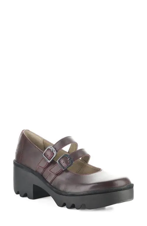 Fly London Tibu Leather Mary Jane - Wine