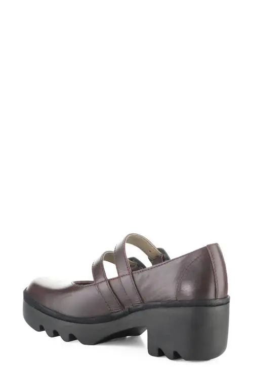 Fly London Tibu Leather Mary Jane - Wine