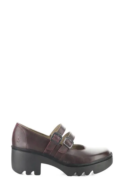 Fly London Tibu Leather Mary Jane - Wine