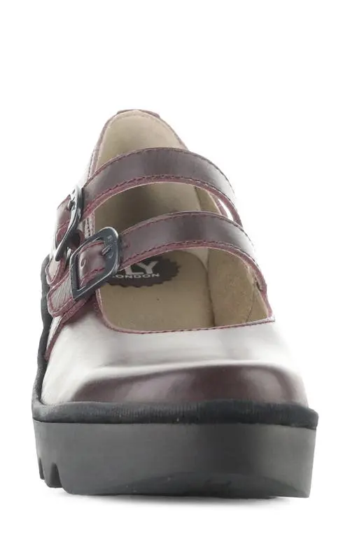 Fly London Tibu Leather Mary Jane - Wine