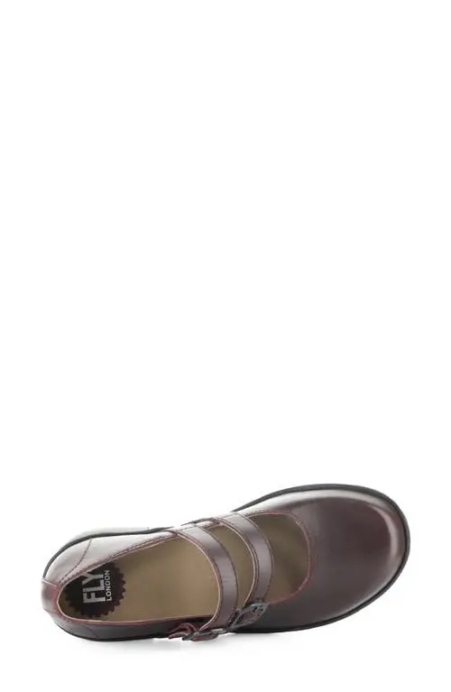 Fly London Tibu Leather Mary Jane - Wine