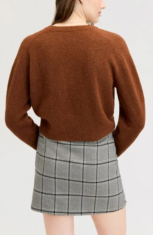 Sam Edelman Deep V-neck Ribbed Sweater - Walnut