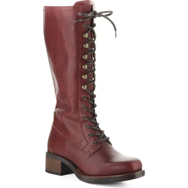 Fly London Reil Leather Tall Boot - 003 Red