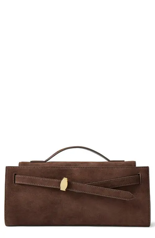 Veronica Beard Dash Suede Clutch - Espresso
