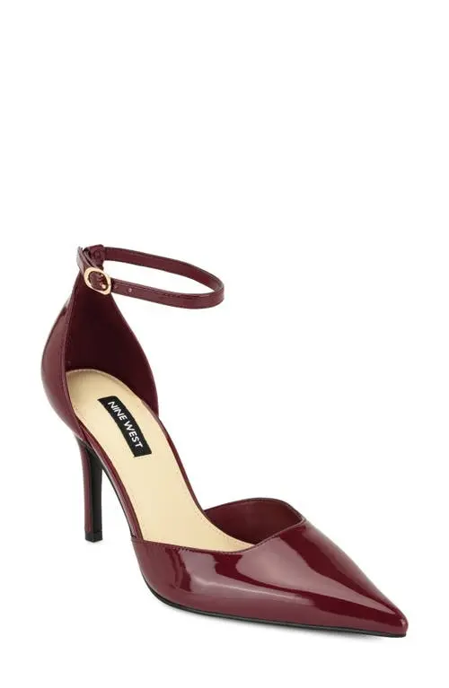 Nine West Graysin Faux Leather Pointed Toe Pump - Dark Red