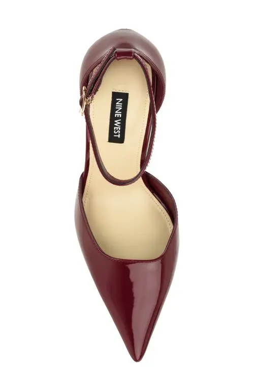 Nine West Graysin Faux Leather Pointed Toe Pump - Dark Red