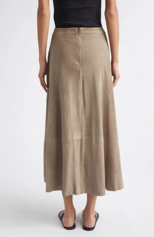 ST. AGNI Suede Circle Midi Skirt