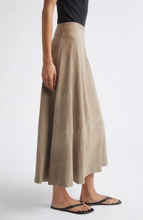 ST. AGNI Suede Circle Midi Skirt