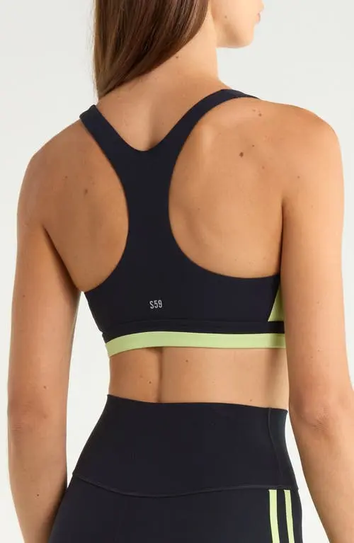 Splits59 Maci Airweight™ Colorblocked Sports Bra - Indigo/limeade