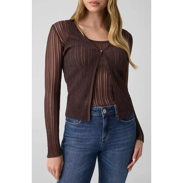 Guess Audrey Sheer Cardigan - F14k-dark