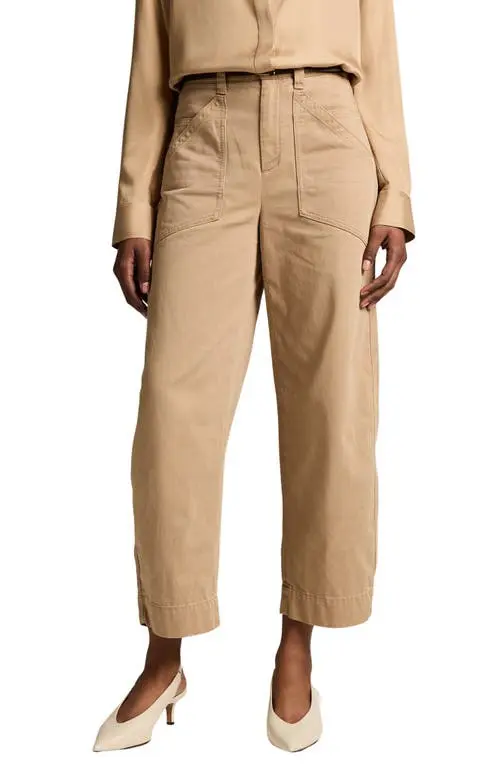 Vince Washed Cotton Mid Rise Utility Pants - Carmello