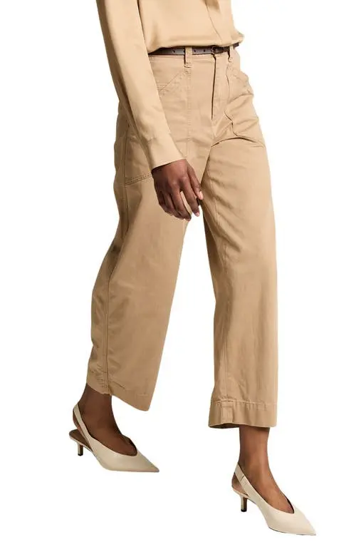 Vince Washed Cotton Mid Rise Utility Pants