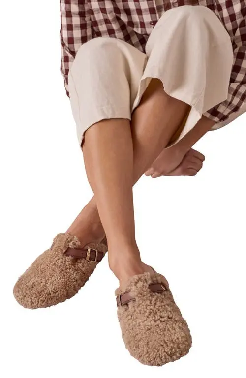 CELTIC & CO. Leather Strap Teddy Clogs