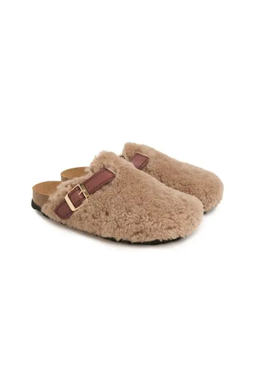 CELTIC & CO. Leather Strap Teddy Clogs