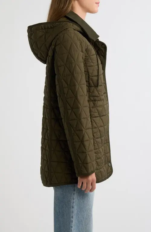 Bernardo Quilted Hooded Jacket - Olive