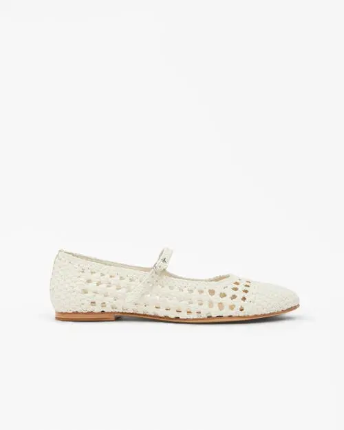 MI/MAI Ariana Woven Ballet Flats - White