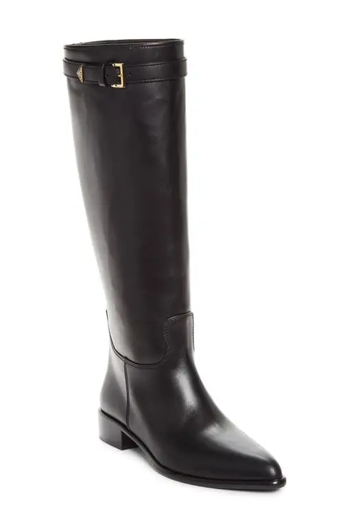 Prada Knee High Leather Boot - Nero