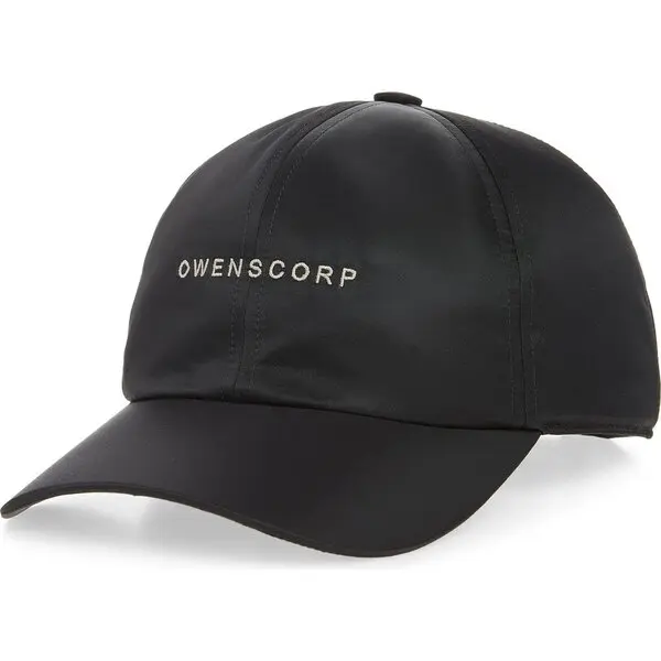 Rick Owens Owenscorp Embroidered Nylon Baseball Cap - Black/pearl