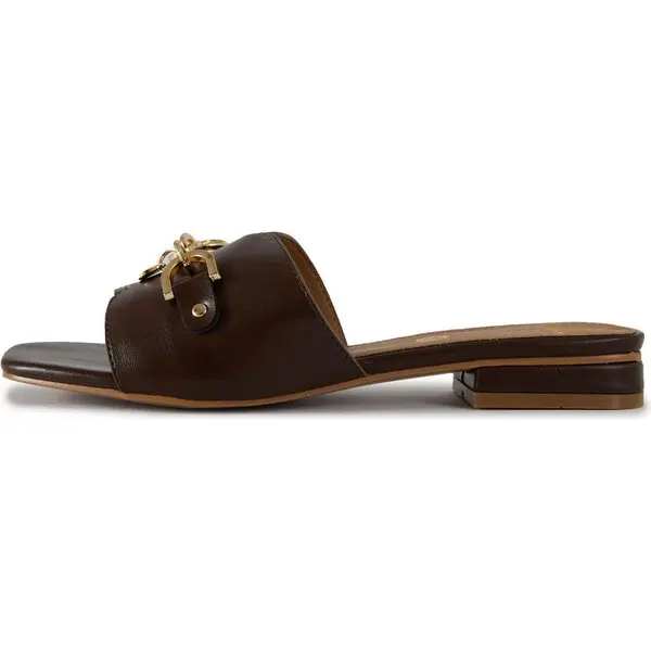 V.GAN LONDON Aji Mule Slide Sandals - Brown