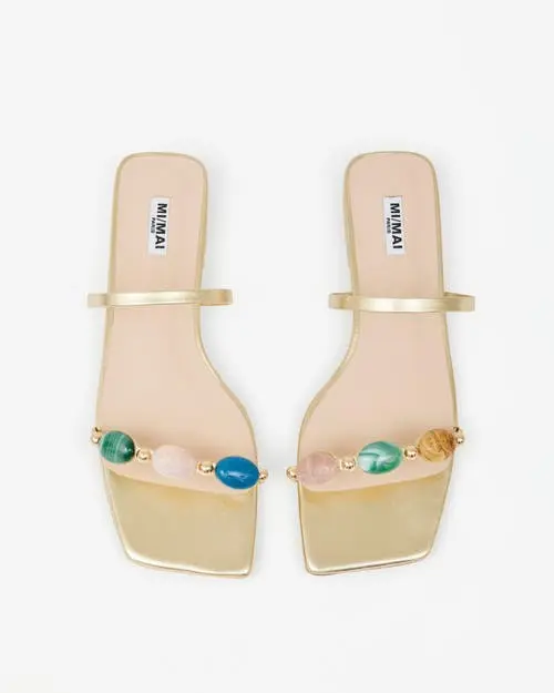 MI/MAI Thetis Cabochon Embellished Flat Mules