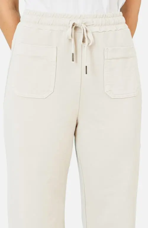 YUMI Relaxed Stretch Wide Leg Trousers - Chalk
