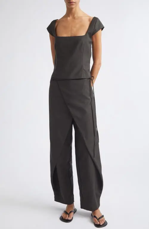 ST. AGNI Wool Blend Cap Sleeve Top