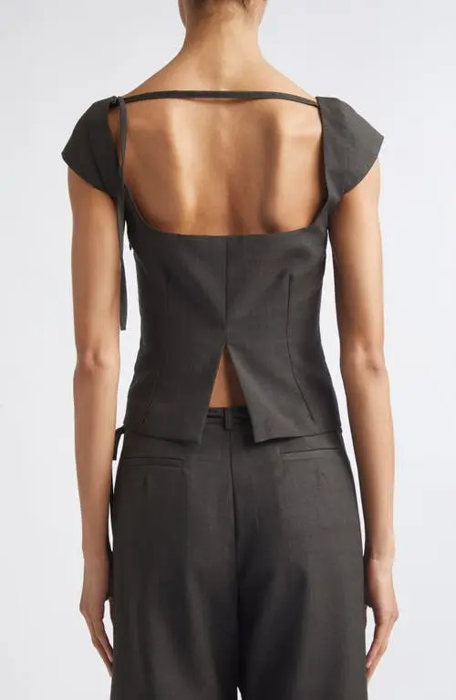 ST. AGNI Wool Blend Cap Sleeve Top