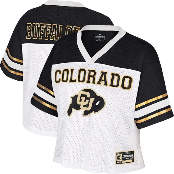 COLOSSEUM Colorado Buffaloes Treasure Cropped Football Jersey - White