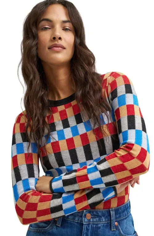 Wrangler Checked Long Sleeve Knit Top