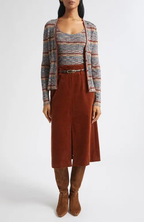 Veronica Beard Alexie Corduroy Midi Skirt