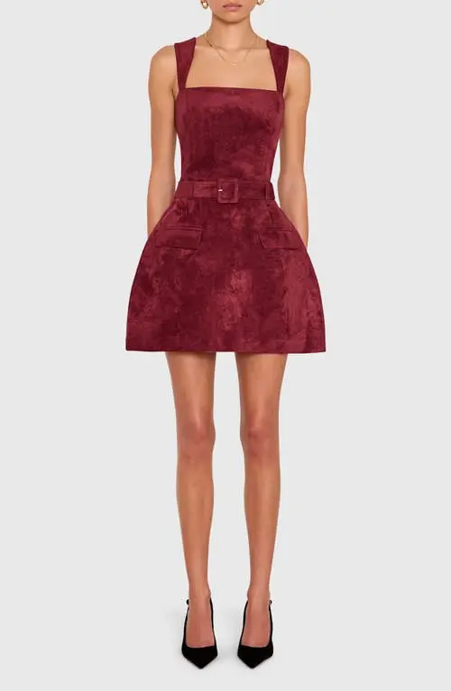 Amanda Uprichard Bethany Sleeveless Faux Suede Skort - Rust