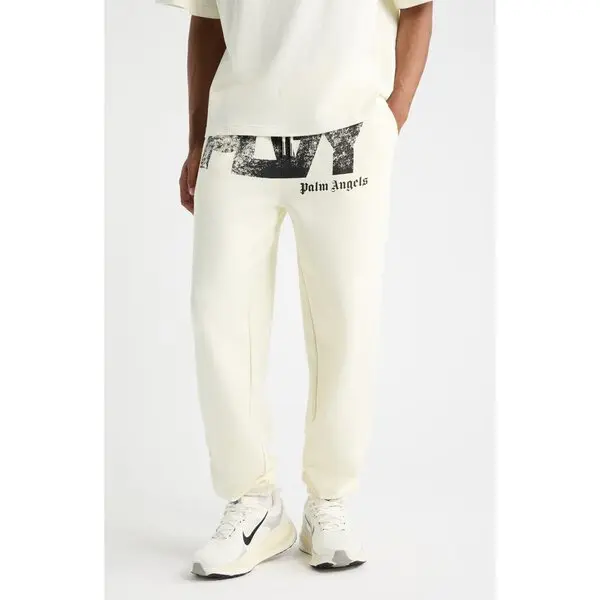 PLAY PALM ANGELS Logo Print Oversize Sweatpants