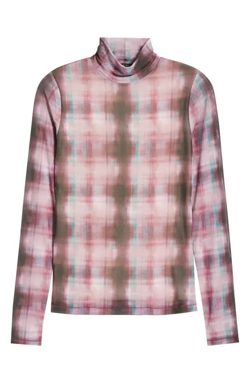 Rag & Bone Yana Plaid Turtleneck Top