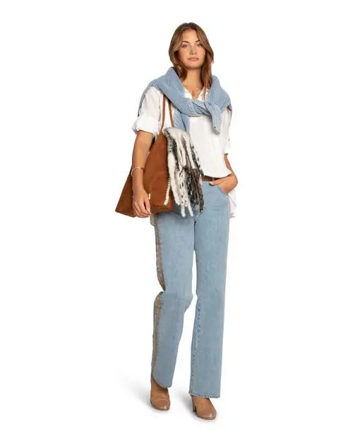 BELLE & BLOOM Rebel Mid Rise Side Stripe Denim Jeans