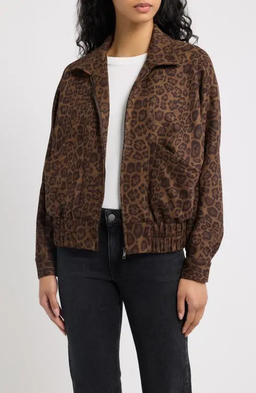 Dra Paulina Leopard Print Bomber Jacket - Classic Leopard