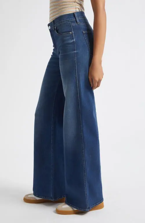 Veronica Beard Taylor Mid Rise Wide Leg Jeans