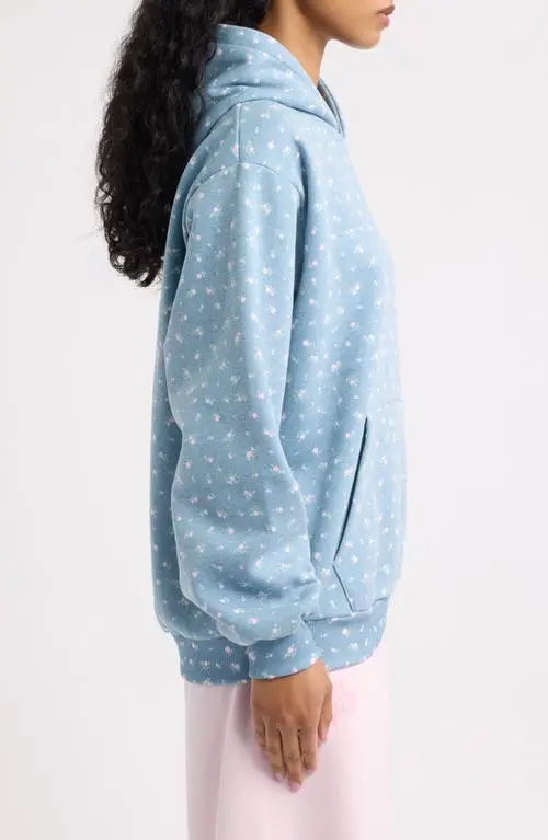 HAPPY CAMP3R Floral Logo Fleece Hoodie - Crystal Teal