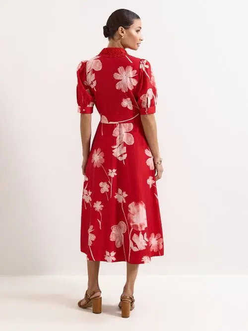 PHASE EIGHT Petite Delphine Belted Midi Shirt Dress