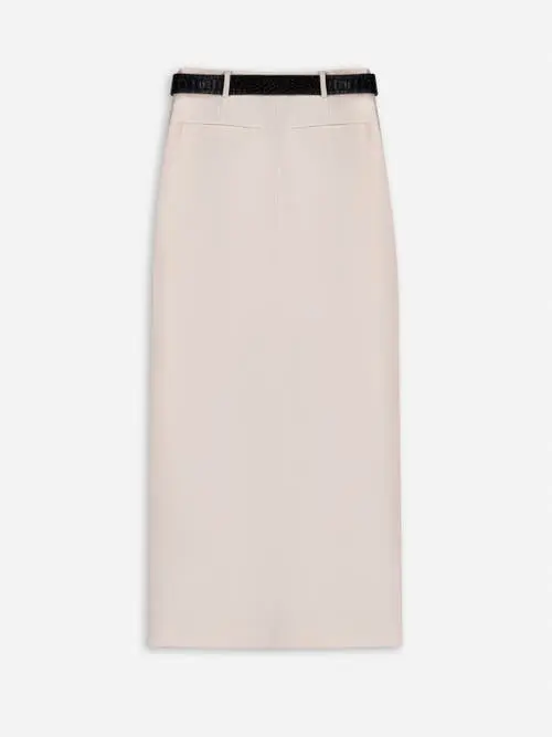 NOCTURNE Belted Front Slit Maxi Skirt