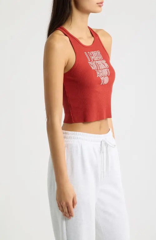 BOYS LIE I Miss Nothing Graphic Crop Tank