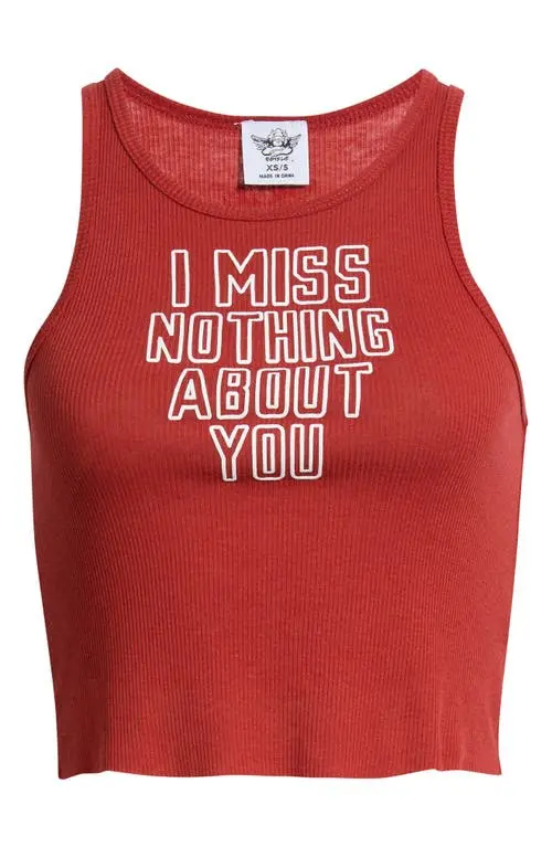 BOYS LIE I Miss Nothing Graphic Crop Tank