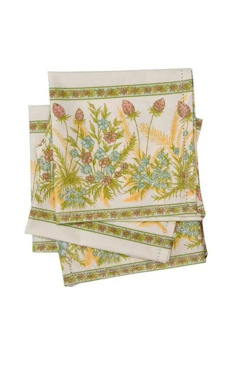 MODERN PRAIRIE Clover Luncheon Napkins - White