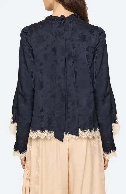 Sea Shay Floral Jacquard Lace Top