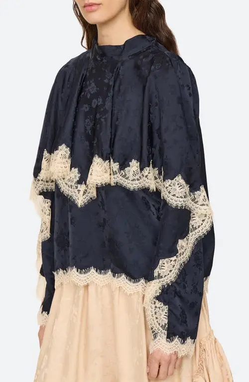 Sea Shay Floral Jacquard Lace Top