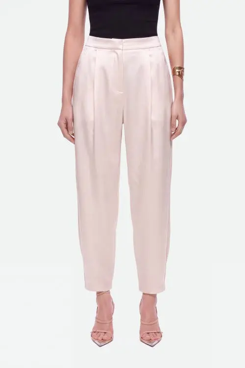 NOCTURNE High Waist Balloon Leg Trousers - Ivory