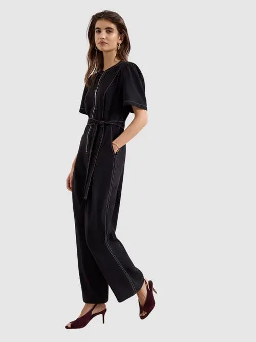 PHASE EIGHT Zip-front Wide-leg Jumpsuit - Black