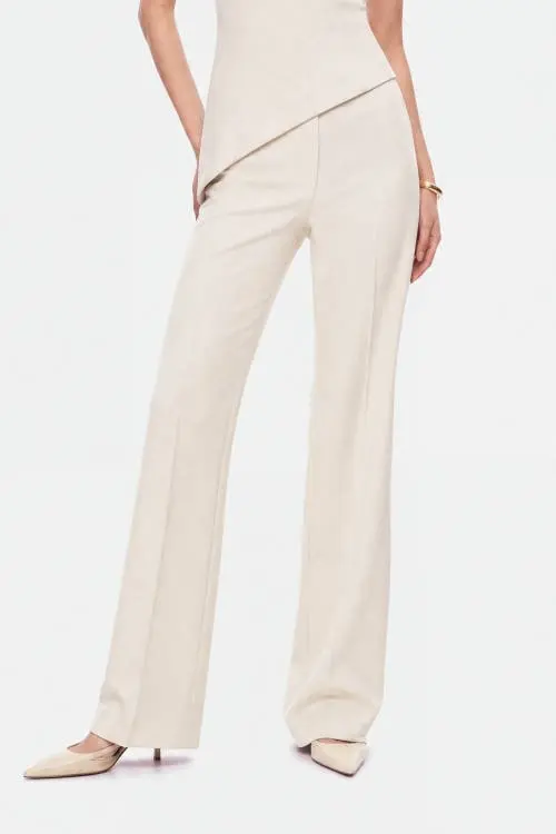 NOCTURNE High Waist Slit Hem Trousers