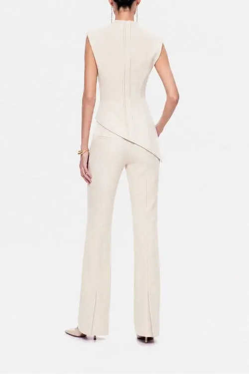 NOCTURNE High Waist Slit Hem Trousers