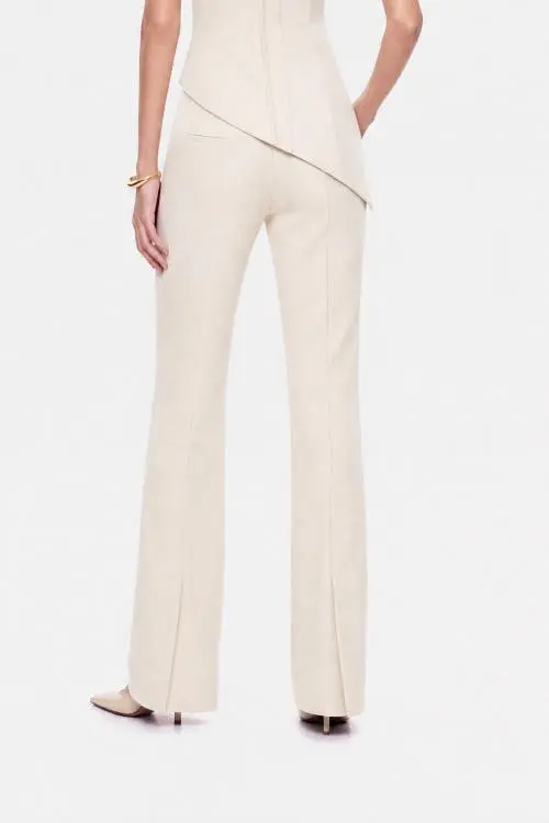 NOCTURNE High Waist Slit Hem Trousers